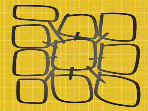 Mind Mapping Data Connecting Link Web Presentation Set Stock