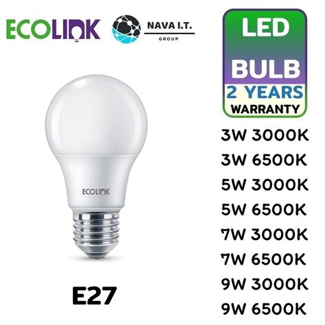🛵มีส่งด่วน💨 Ecolink หลอดไฟแอลอีดี Ledbulb E27 3w 5w 7w 9w 13w 145w 19w รับประกัน 2 ปี Shopee 🛵มีส่งด่วน💨 Ecolink หลอดไฟแอลอีดี Ledbulb E27 3w 5w 7w 9w 13w 145w 19w รับประกัน 2 ปี Shopee