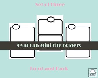 Mini File Folder Template Etsy
