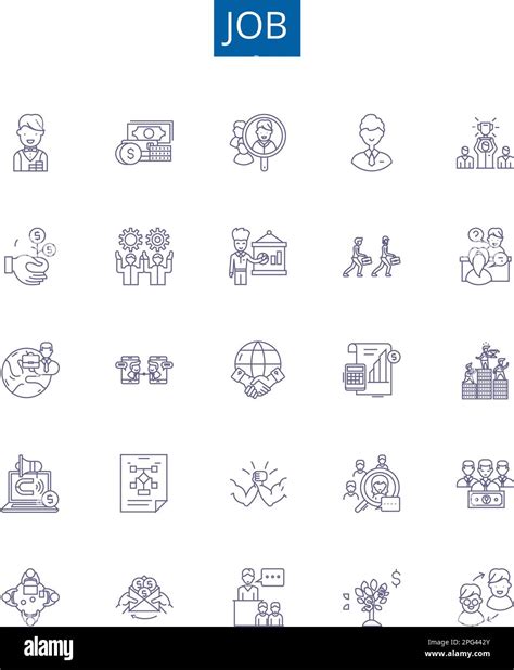 Job Line Icons Signs Set Design Collection Of Occupation Employment