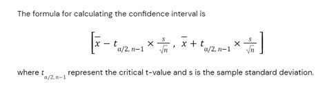 Confidence Interval Formula With Standard Error