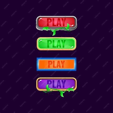 Premium Vector Set Of Game Ui Colorful Jelly Button With Various