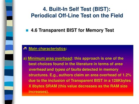 Ppt 4 Built In Self Test Bist Periodical Off Line Test On The Field Powerpoint