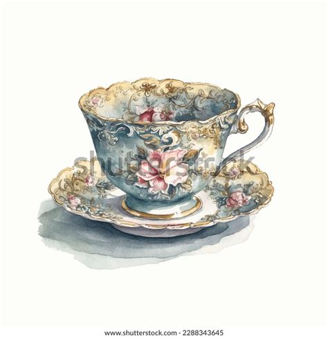 로코코 클래식 우아한 빈티지 찻잔 스톡 벡터로열티 프리 2288343645 Shutterstock