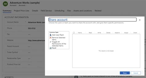Feature Review How To Share Records In Dynamics 365 C5 Insight
