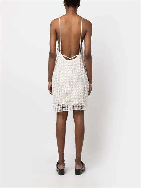 Rohe Semi Sheer Lace Dress In White Modesens