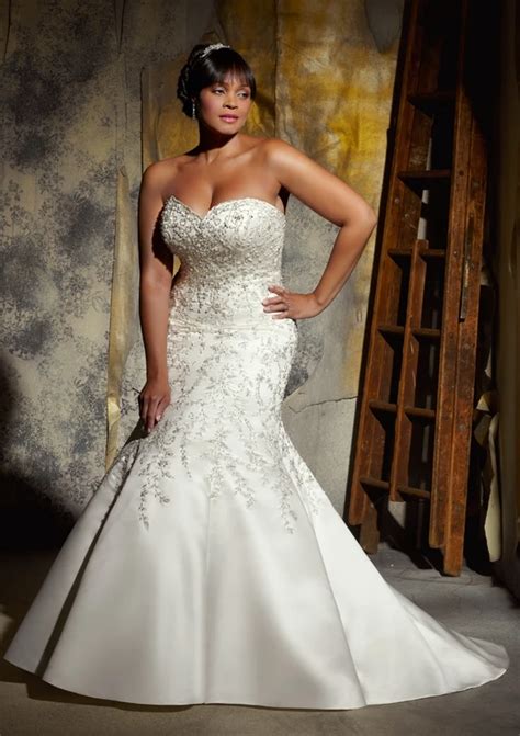 New Brand Designer Sweet Heart Neck Embroidery Mermaid Plus Size Bridal