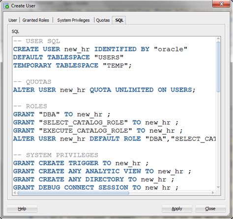 Sql How To Replicate Schema With The Same Privileges Of An Existing Account In Oracle Stack
