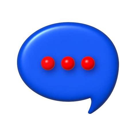 Premium Vector Communication Chat 3d Icon Blue Speech Bubble With Three Red Dots Vector