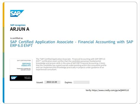 Arjun A On Linkedin Im Happy To Share That Ive Obtained A New Certification Sap Certified