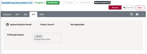 Bin Tab · Fosslight Hub Guide
