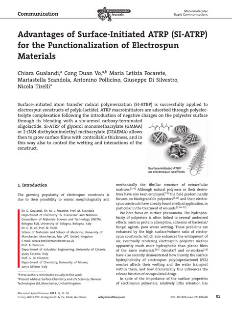 Pdf Advantages Of Surface Initiated Atrp Si Atrp For The