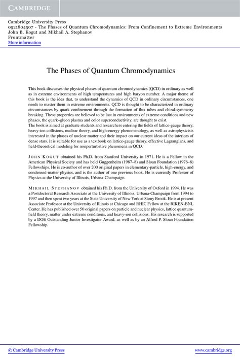 Pdf The Phases Of Quantum Chromodynamics
