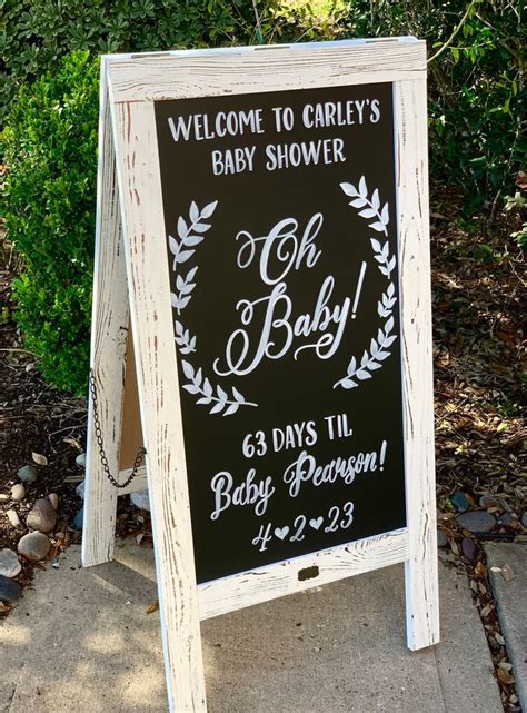Oh Baby Shower Sign Chalkboard Easel Baby Shower Welcome Sign Baby Shower Easel Days Till Baby