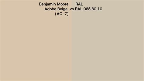 Benjamin Moore Adobe Beige Ac 7 Vs Ral Ral 085 80 10 Side By Side