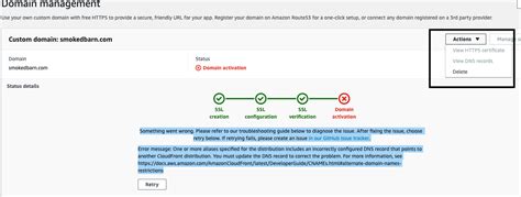 Domain Activation Is Failed Brief Description · Issue 108 · Aws Amplifyamplify Hosting