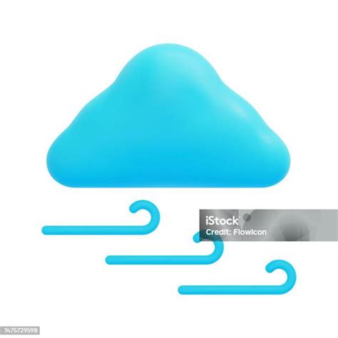 3d 구름과 바람 아이콘 벡터입니다 흰색 배경에 격리 3d 날씨 기상학 예보 및 자연 개념 만화 최소한의 스타일 3d 바람