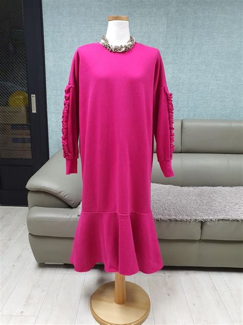 핫핑크 기모 프릴 원피스 세컨웨어헬로마켓