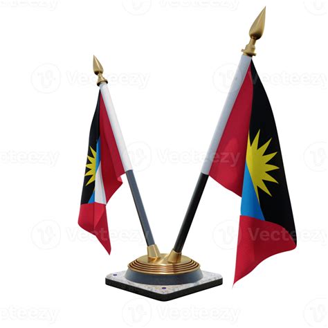 Antigua And Barbuda 3d Illustration Double V Desk Flag Stand 11236650 Png