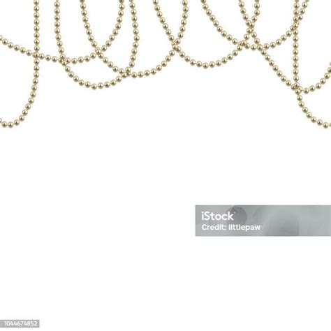 황금 구슬 장식 스트링 벡터 일러스트 레이 션과 배경 0명에 대한 스톡 벡터 아트 및 기타 이미지 0명 공휴일 금 금속 Istock