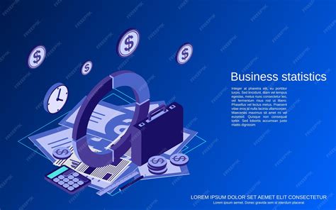 Premium Vector Business Statistics Flat Isometric Vector Concept Illustration