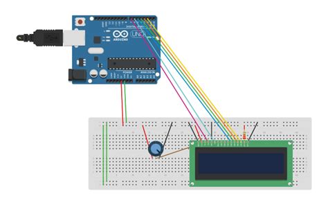 circuit design lcd 16x2 tinkercad