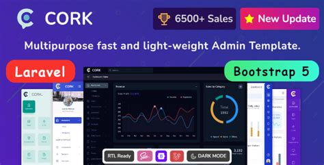 Cork Bootstrap 5 Admin And Laravel 9 Dashboard Template Trên Chợ Theme
