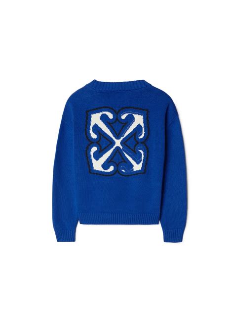 Ow Patch Crewneck In Blue Off White™ Official Us