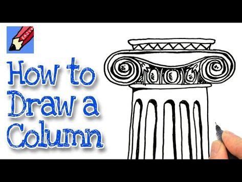 How To Draw An Ionic Column Real Easy Ancient Greece Art Greece Art Ionic Column
