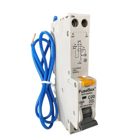Fusebox Rta102030c C Curve 20 Amp Type A Rcbo 10ka 30ma Fusebox Three Phase Rcbo Pec Lights