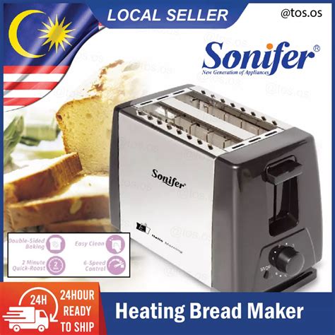 Sonifer Sf 6007 Toaster Automatic Pop Up 2 Slices Fast Heating Bread Breakfast Maker Pembakar