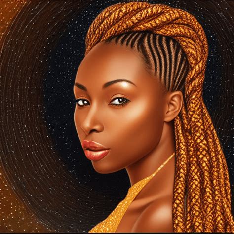 8k High Resolution Highly Detailed Realistic Face Dark Skin African Woman With Braids Showing