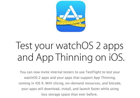 Apple Updates Testflight App With Support For Ios 9 Watchos 2 Features Macrumors