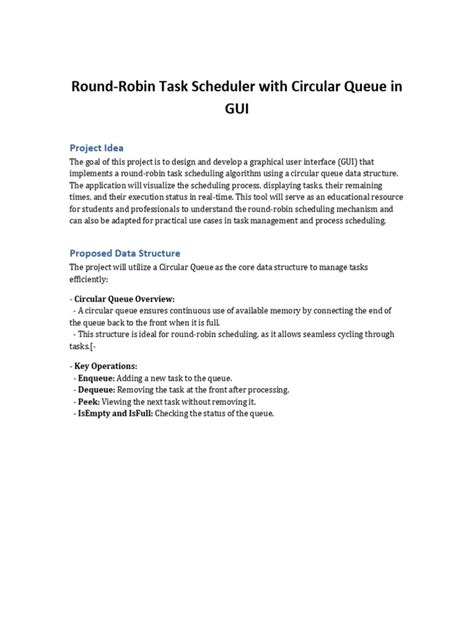 Round Robin Task Scheduler Pdf