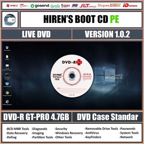 Jual Dvd Live Hirens Boot Cd Hirens Bootcd Pe X64 Bootable Versi