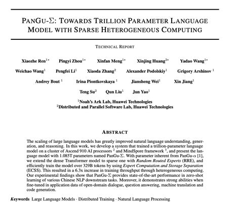 Ak On Twitter Pangu Σ Towards Trillion Parameter Language Model With