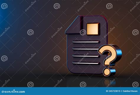 Document Question Mark Icon With Lock On Dark Background Royalty Free