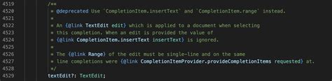 Completionitemtextedit Deprecated In Client Vscode Library But Not In