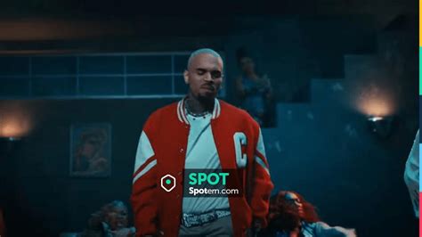 Celine Red C Patch Teddy Jacket Worn By Chris Brown In How We Roll With Ciara Official Music