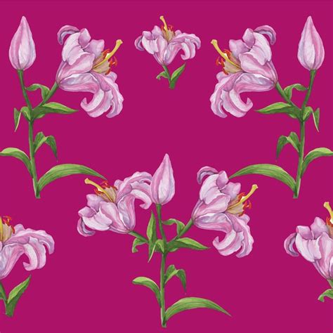Premium Vector Lilies Pattern