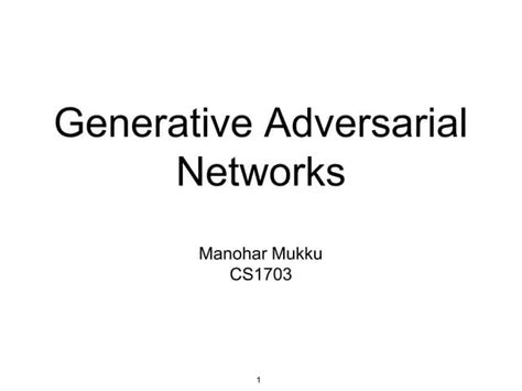 Generative Adversarial Network Gan Pptx