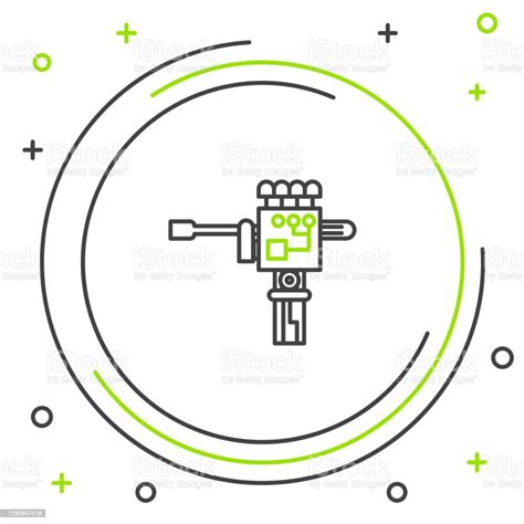 흰색 배경에 격리 된 라인 기계 로봇 손과 드라이버 도구 아이콘 로봇 팔 기호 기술 개념 다채로운 개요 개념 벡터 개념에 대한 스톡 벡터 아트 및 기타 이미지 Istock
