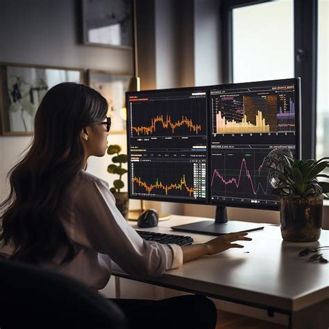 Premium Photo Woman Working On Computer Doing Big Data Analysis