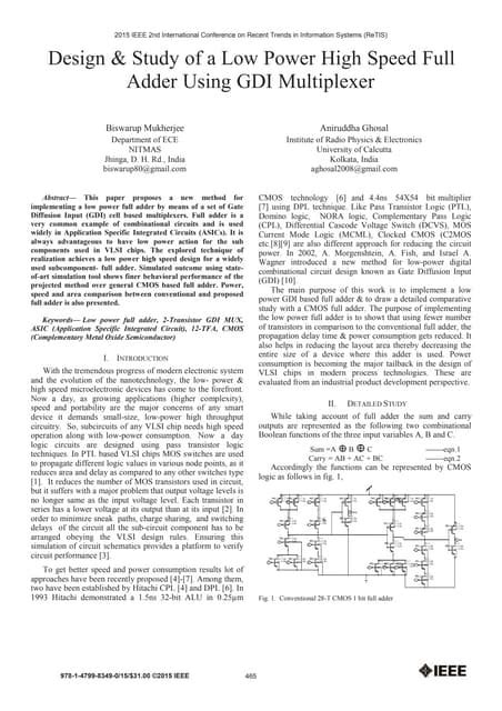 Energy Efficient Full Adders For Arithmetic Applications Based On Gdi