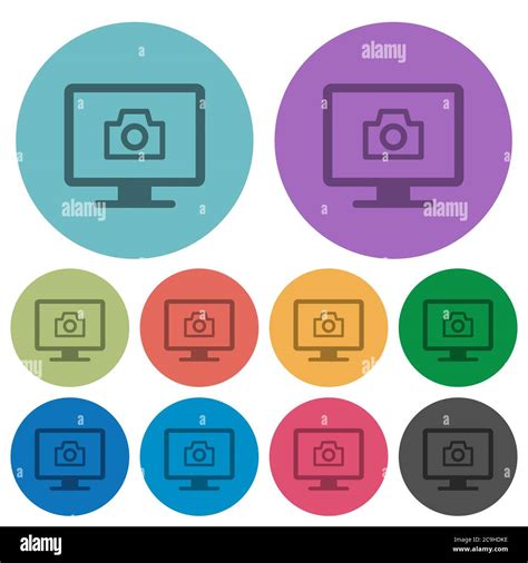 Make Screenshot Darker Flat Icons On Color Round Background Stock Vector Image And Art Alamy