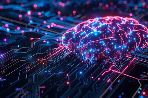 An Abstract Representation Of Artificial Intelligence With Neural Networks Glowing Data