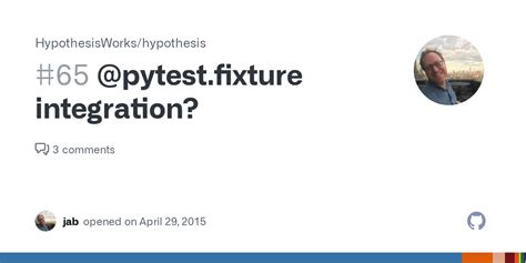 pytest fixture integration · issue 65 · hypothesisworks hypothesis · github