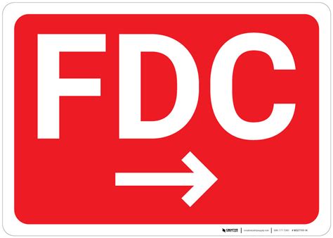 Fdc Arrow Right Red Background Wall Sign Creative Safety Supply