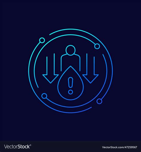 Dehydration Icon Low Body Water Linear Design Vector Image