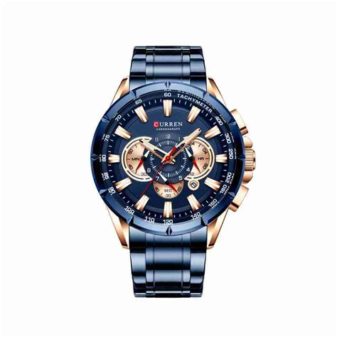 Curren 8363 Blue Chronograph Super Stylish Wrist Watch - WatchCentre.PK